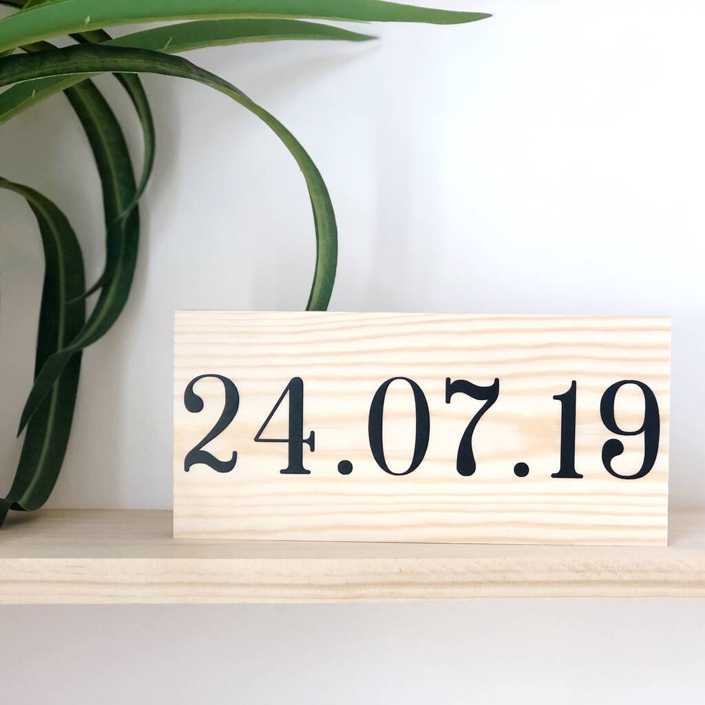 Personalised Date Sign By Jayne Tapp Design | notonthehighstreet.com