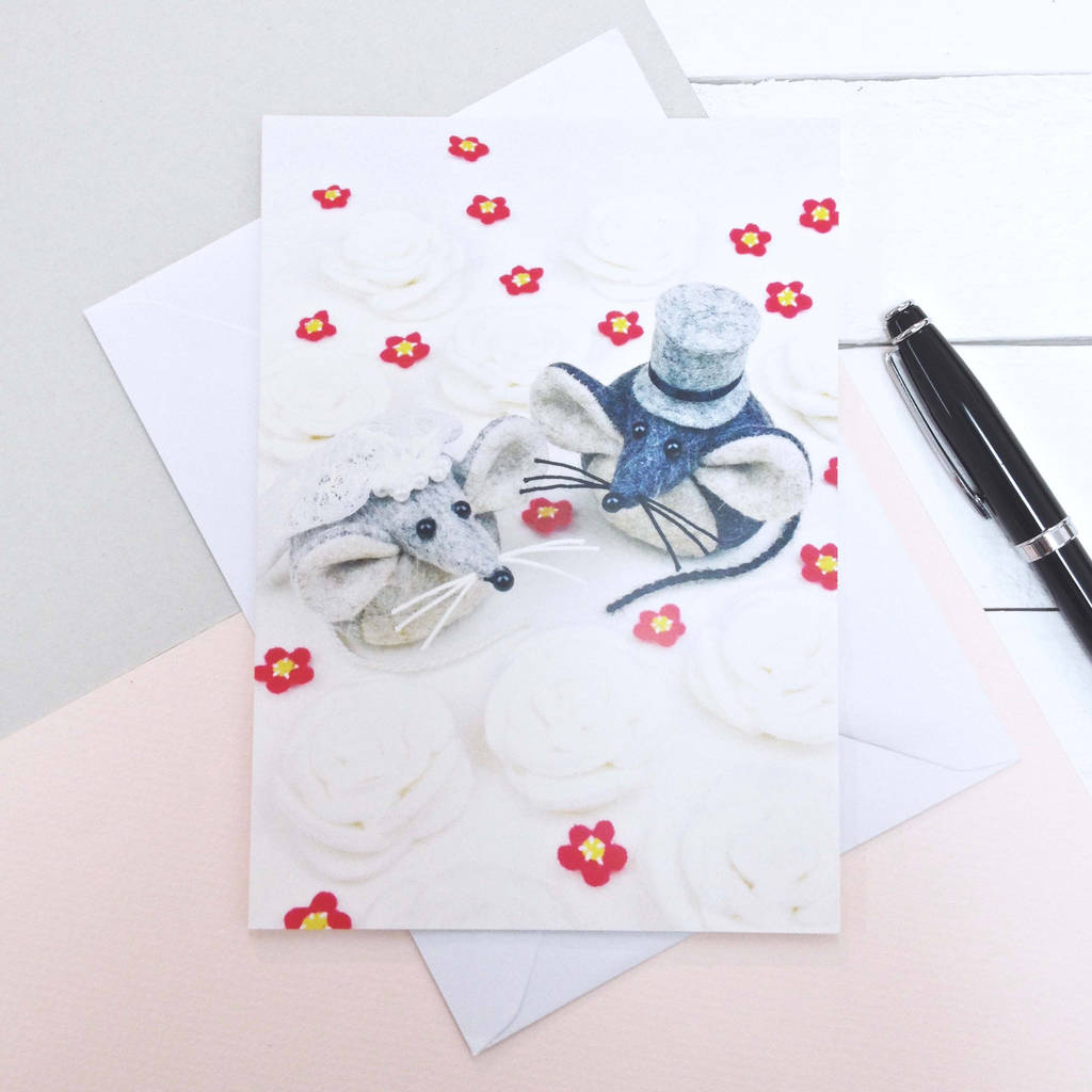 mice wedding greeting card by mirjami design | notonthehighstreet.com