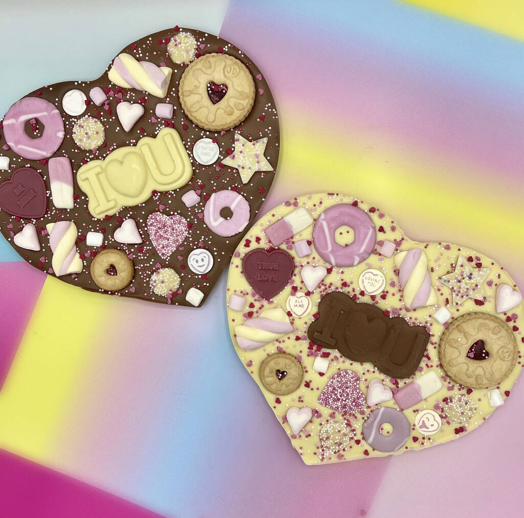I Love You Heart Chocolate Slab By Choc Til You Drop ...