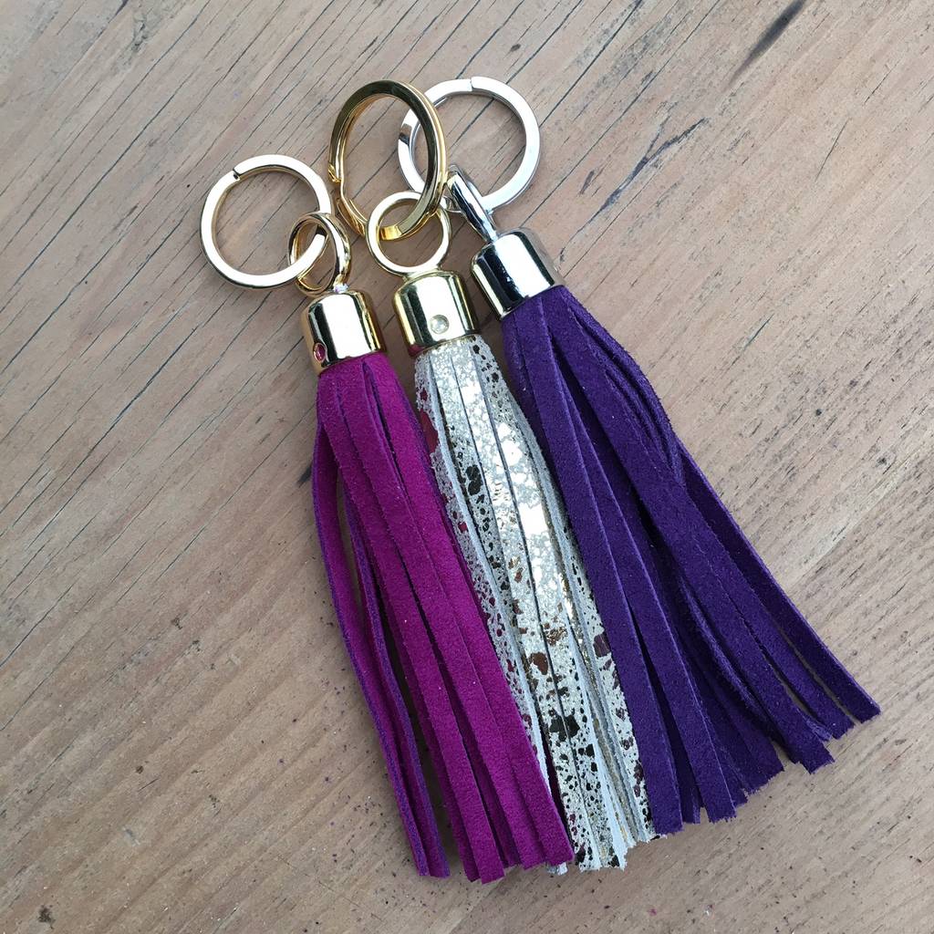 Handmade Suede Tassel Keyring By Miller and Jeeves | notonthehighstreet.com