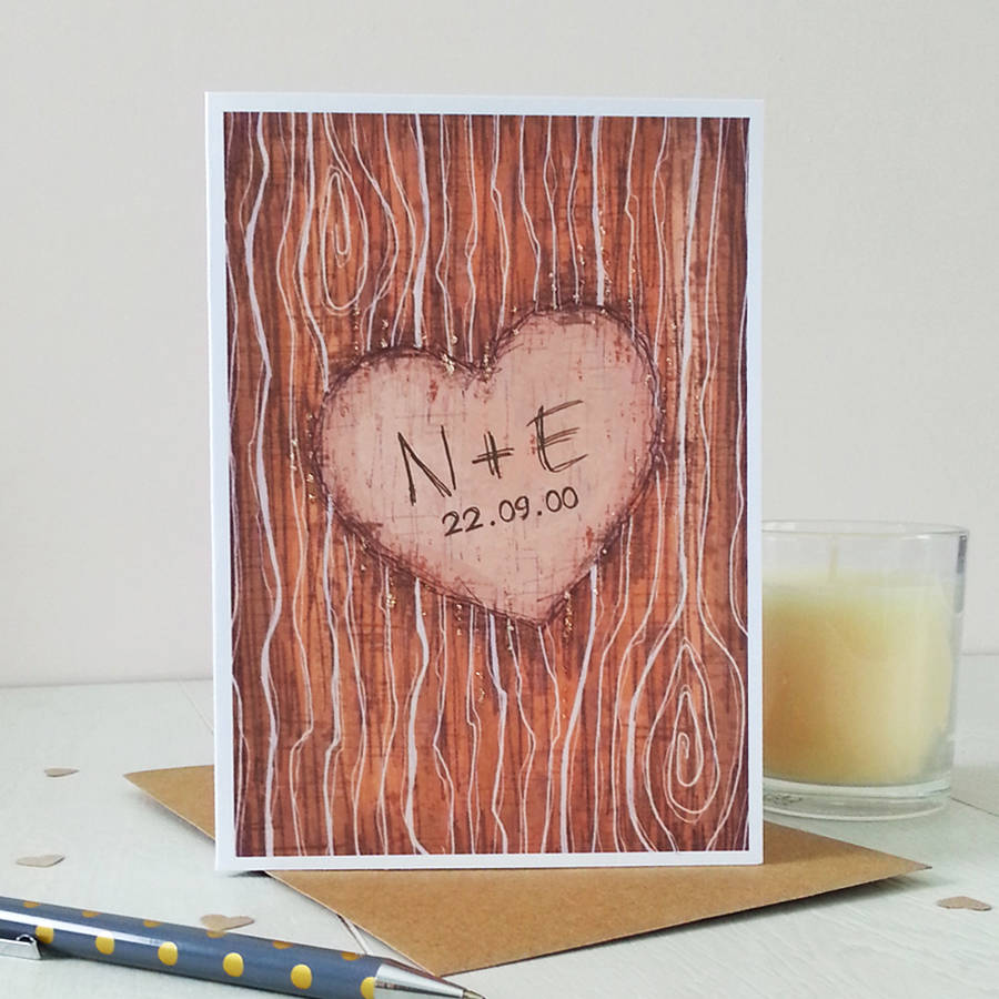 Tree Carving Personalised Card By Cloud 9 Design | notonthehighstreet.com
