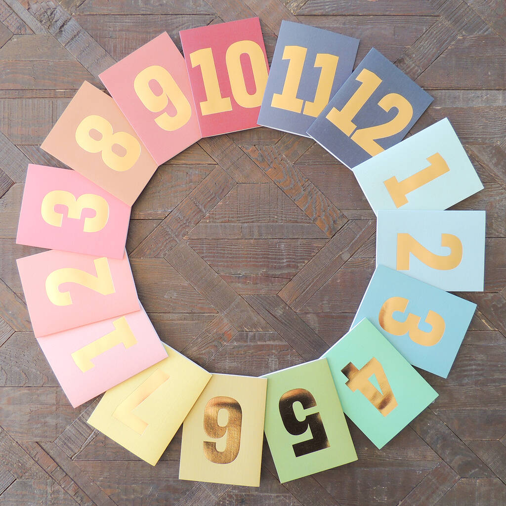 Mini Gold Foiled Number Twelve Card By Kali Stileman Publishing