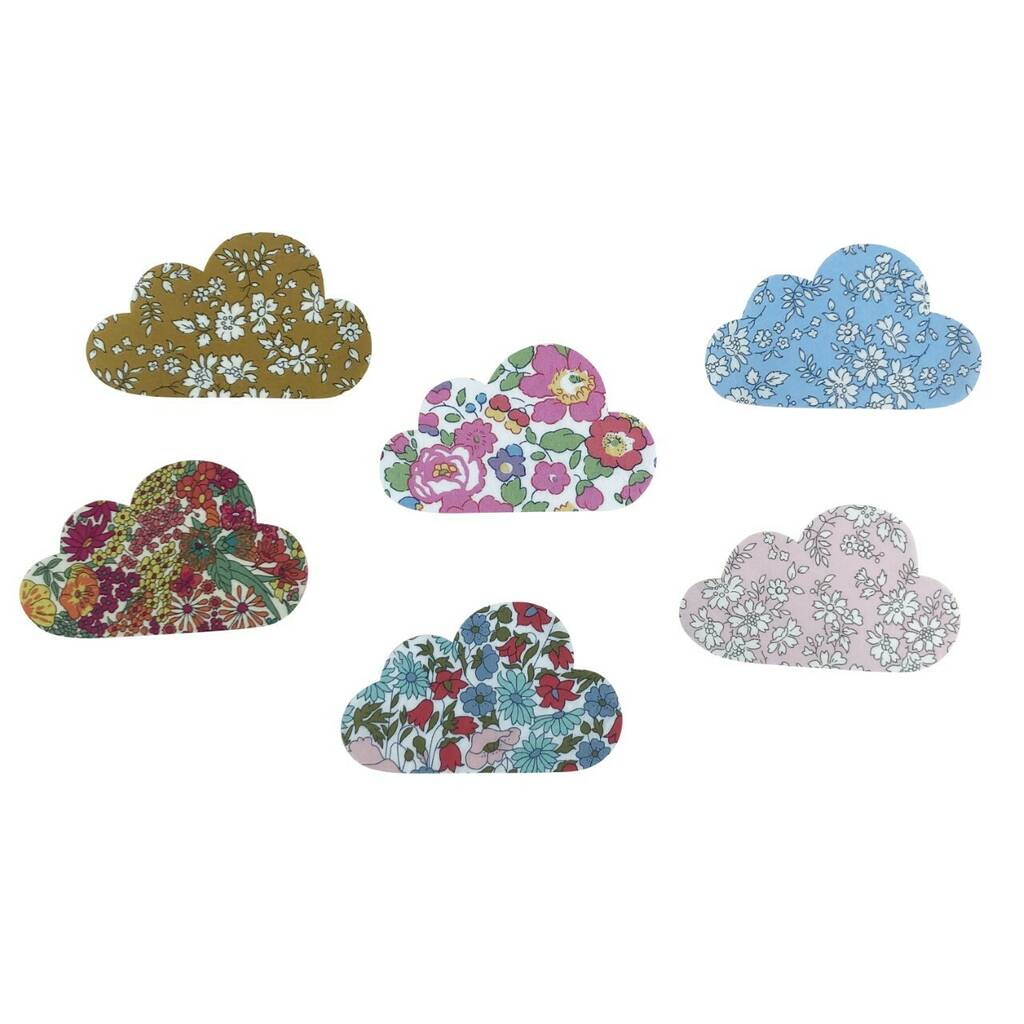liberty print iron on applique clouds by gemima london ...