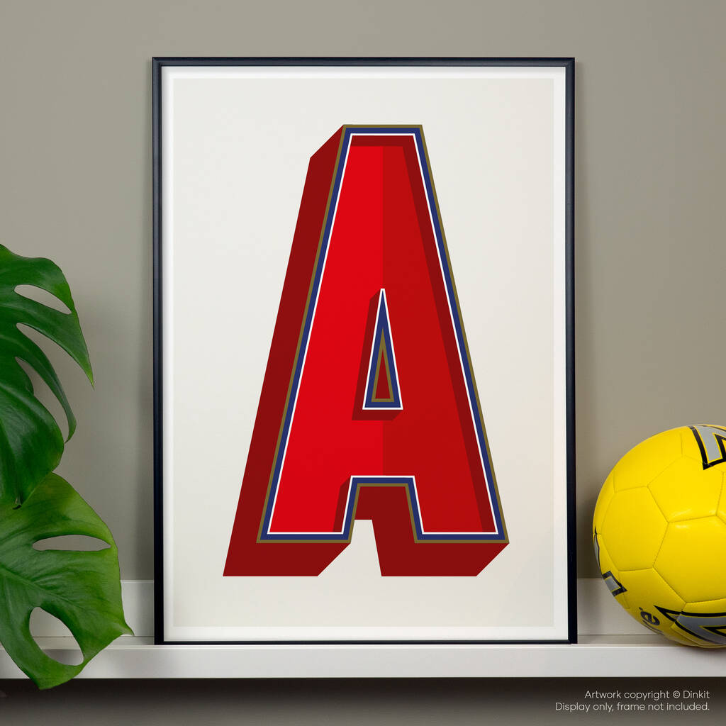 Arsenal Football Alphabet Typography Prints By Dinkit ...