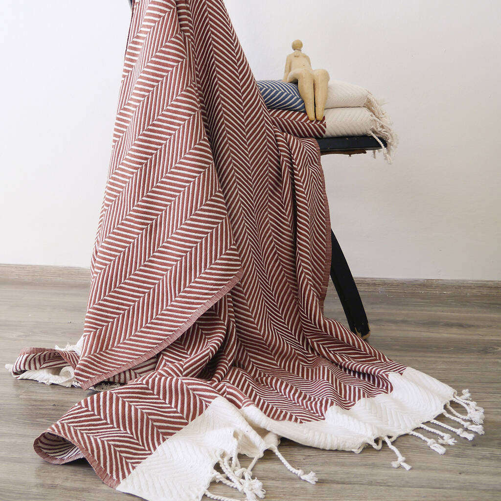 Herringbone Handloomed Soft Throw By Living Roots | notonthehighstreet.com