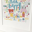 Think Happy Personalised Nursery Print By Little Ink ...