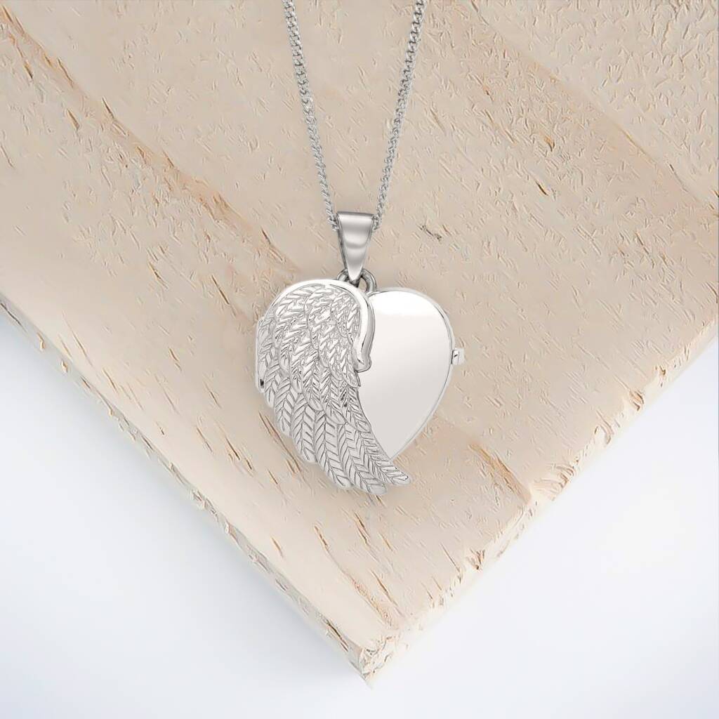 Personalised Guardian Angel Locket In Sterling Silver By Songs of Ink ...