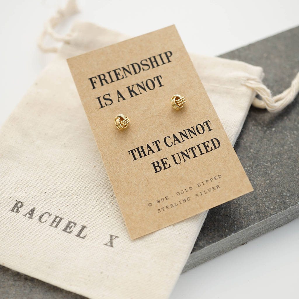 friendship knot gold earrings by wue | notonthehighstreet.com