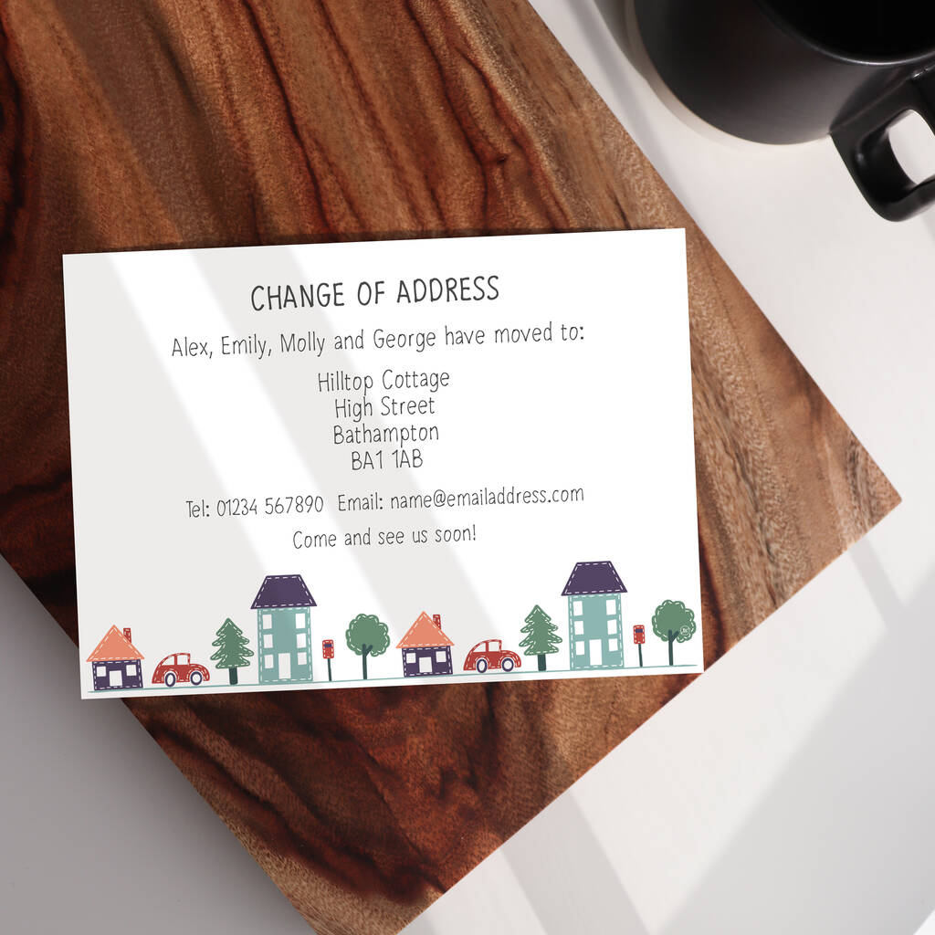 Patchwork Street Change Of Address Cards By Lunella ...