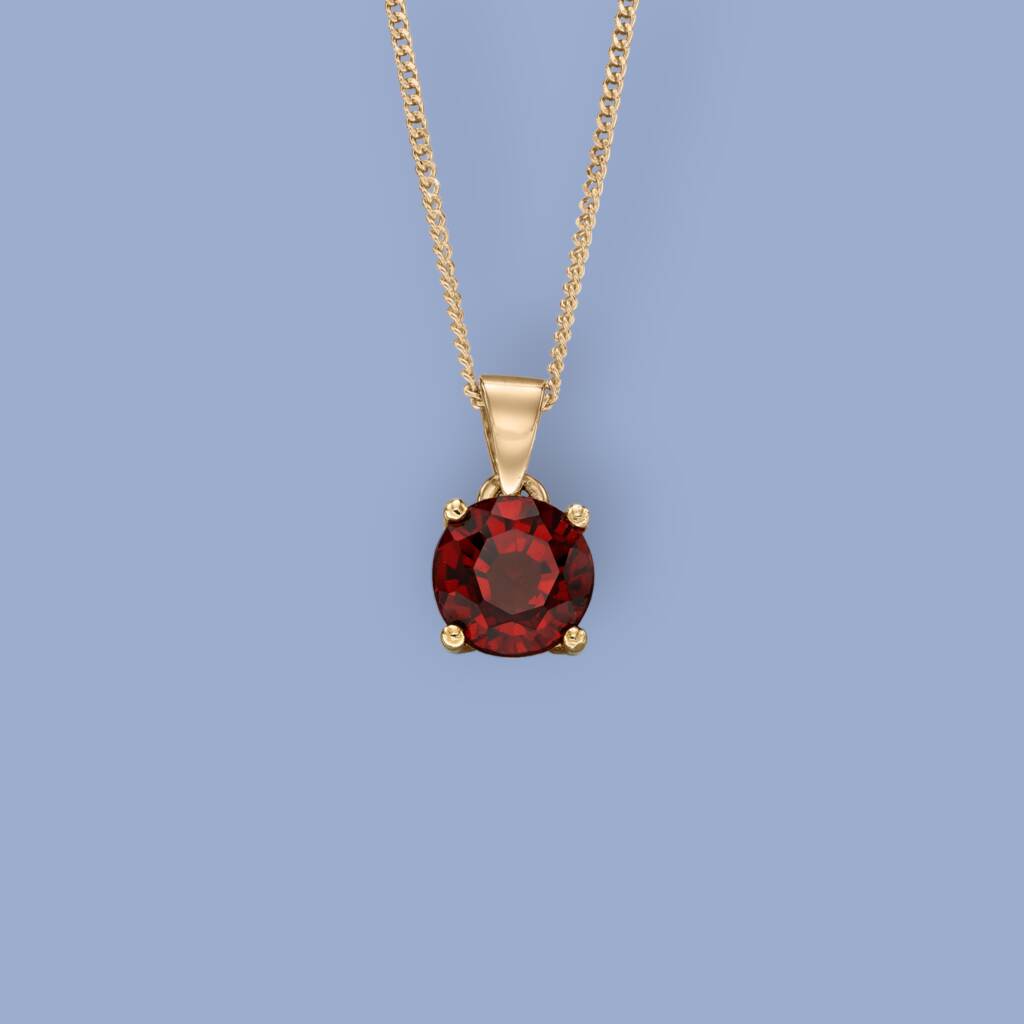 Genuine Garnet Necklace In 9ct Gold By Songs of Ink and Steel ...