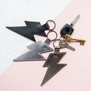 Lightning Bolt Metallic Leather Keyring By Dark Horse Ornament ...
