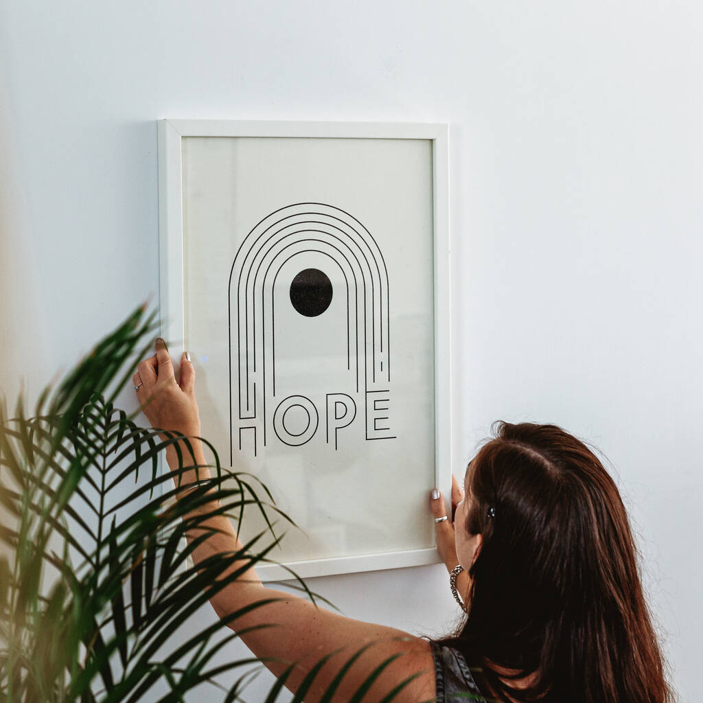 'hope' Graphic Rainbow Print By The Drifting Bear Co ...