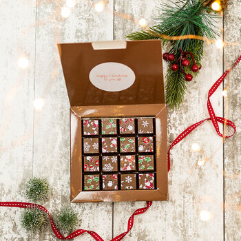 Christmas Mosaic Personalised Message Milk Chocolates By Cocoapod ...
