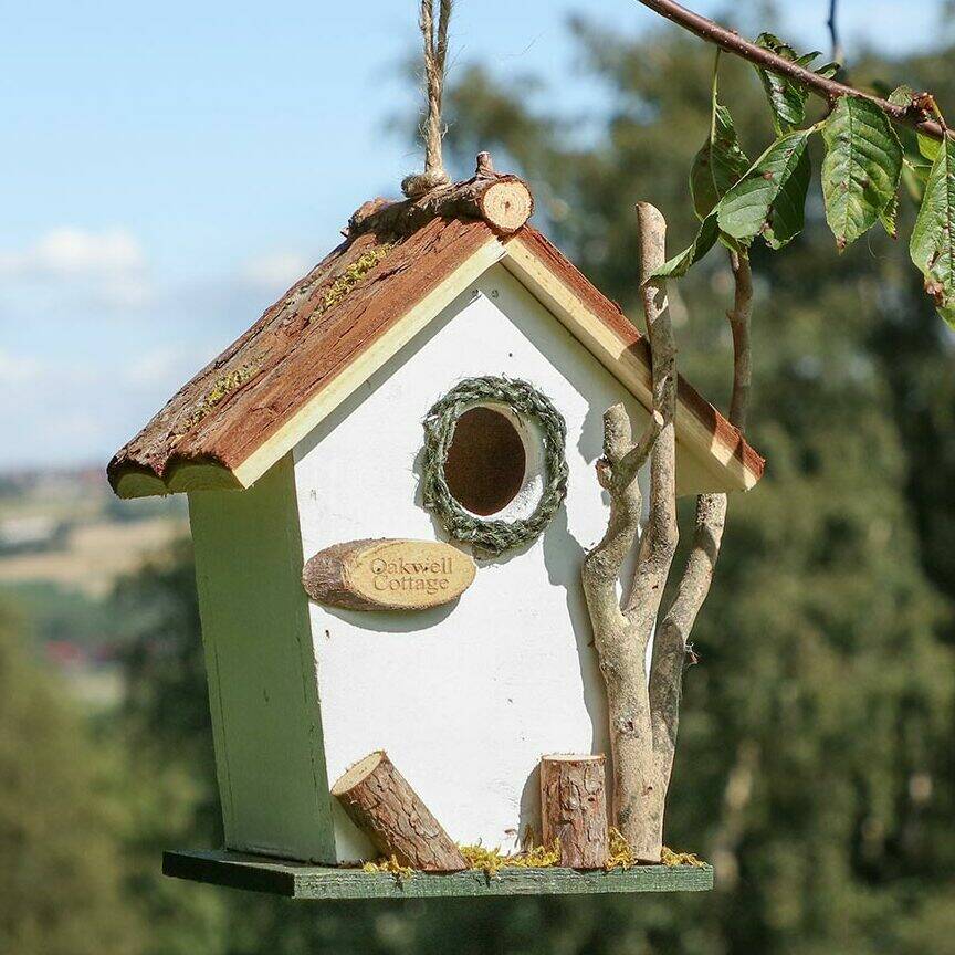 personalised oakwell cottage hanging bird house by dibor ...