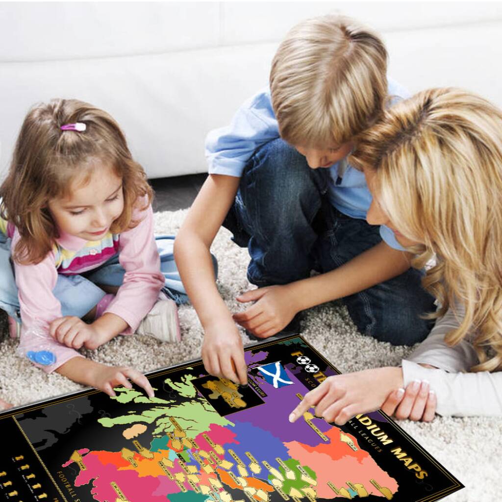 Scottish Football Stadiums Scratch Off Map By Football Stadium Maps ...