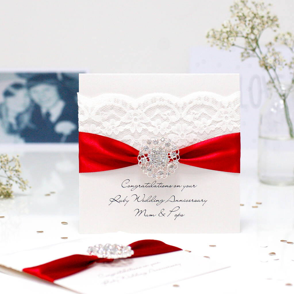 Personalised Opulence Ruby Wedding Anniversary Card By The Luxe Co ...