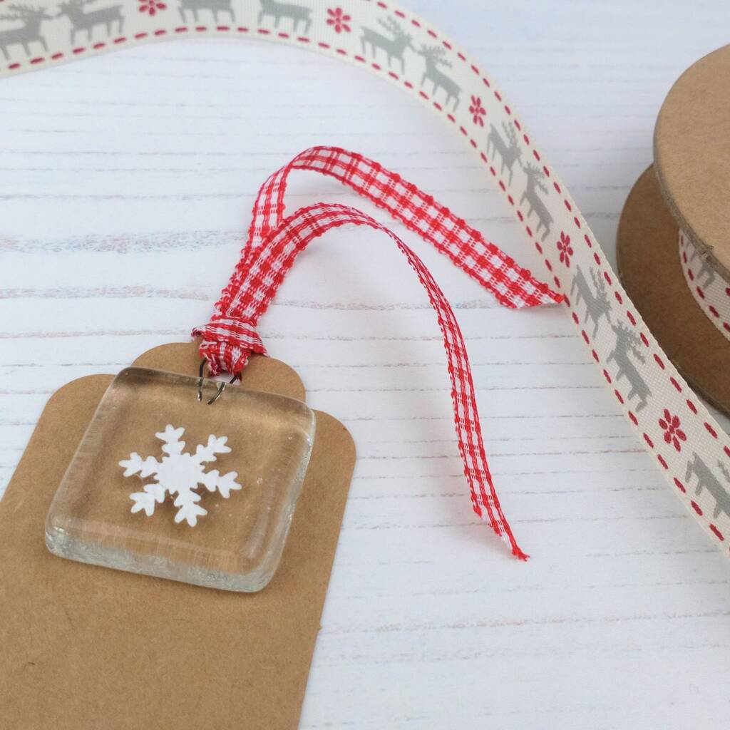 handmade glass keepsake snowflake christmas gift tag by jessica irena ...