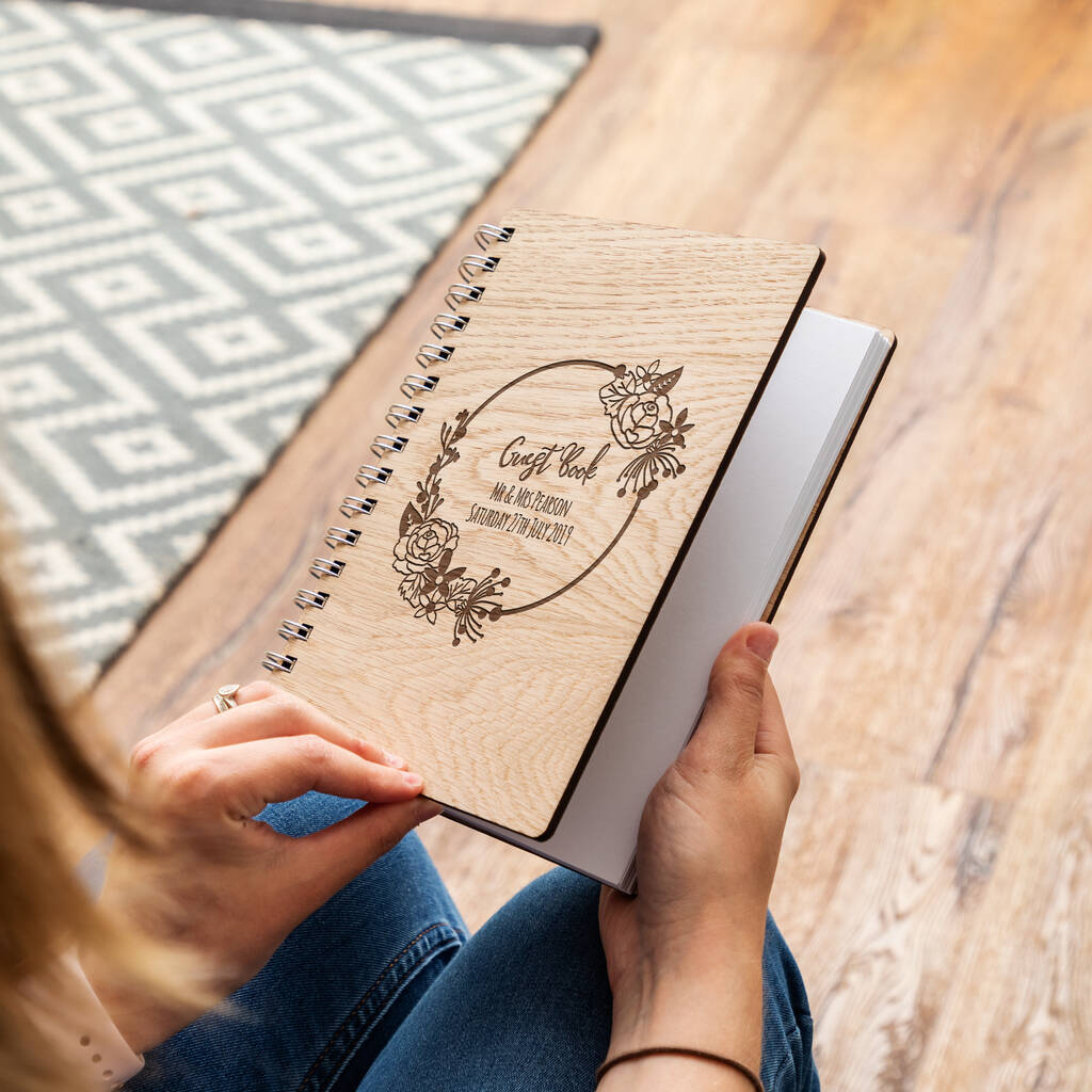 Personalised Wedding Day Wooden Guest Book By Mirrorin 