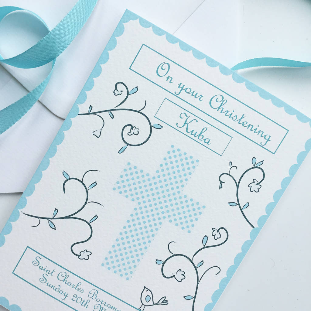 Personalised Handmade Christening Card For A Boy By Claryce Design Personalised Handmade Christening Card For A Boy By Claryce Design