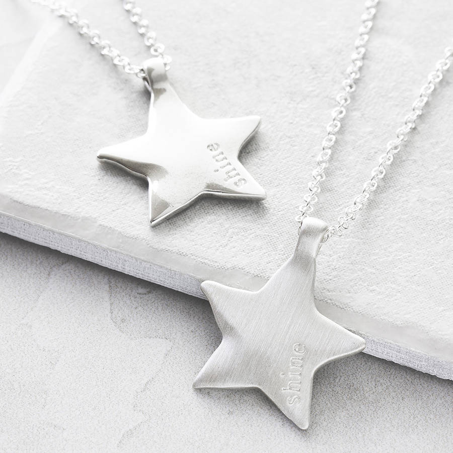 silver maxi shine star necklace by under the rose | notonthehighstreet.com