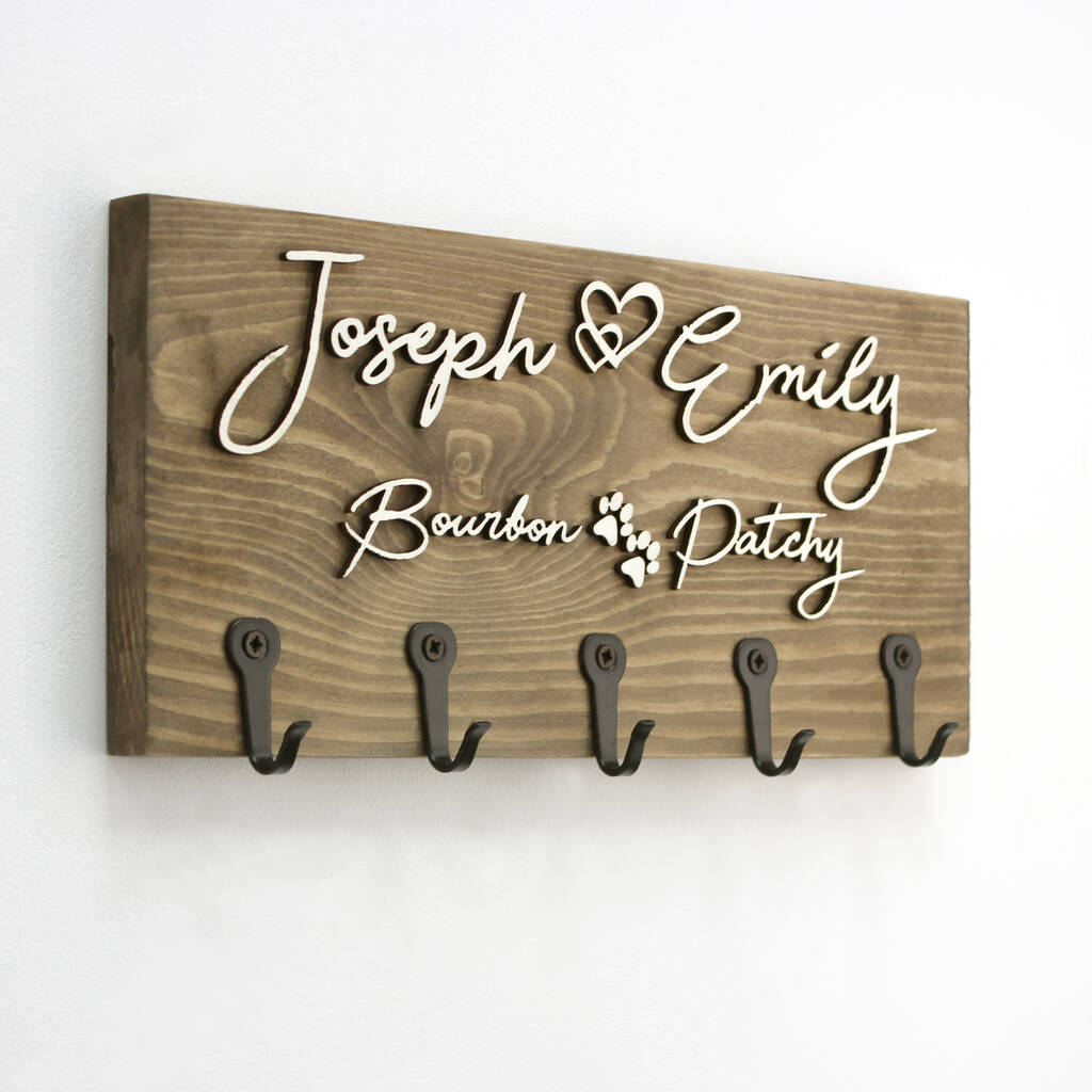 Personalised Key Holder With Raised Wording By Mac and lilly
