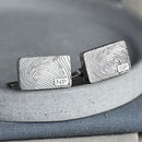 Silver And Copper Fingerprint Cufflinks 7th Anniversary By Hold Upon ...