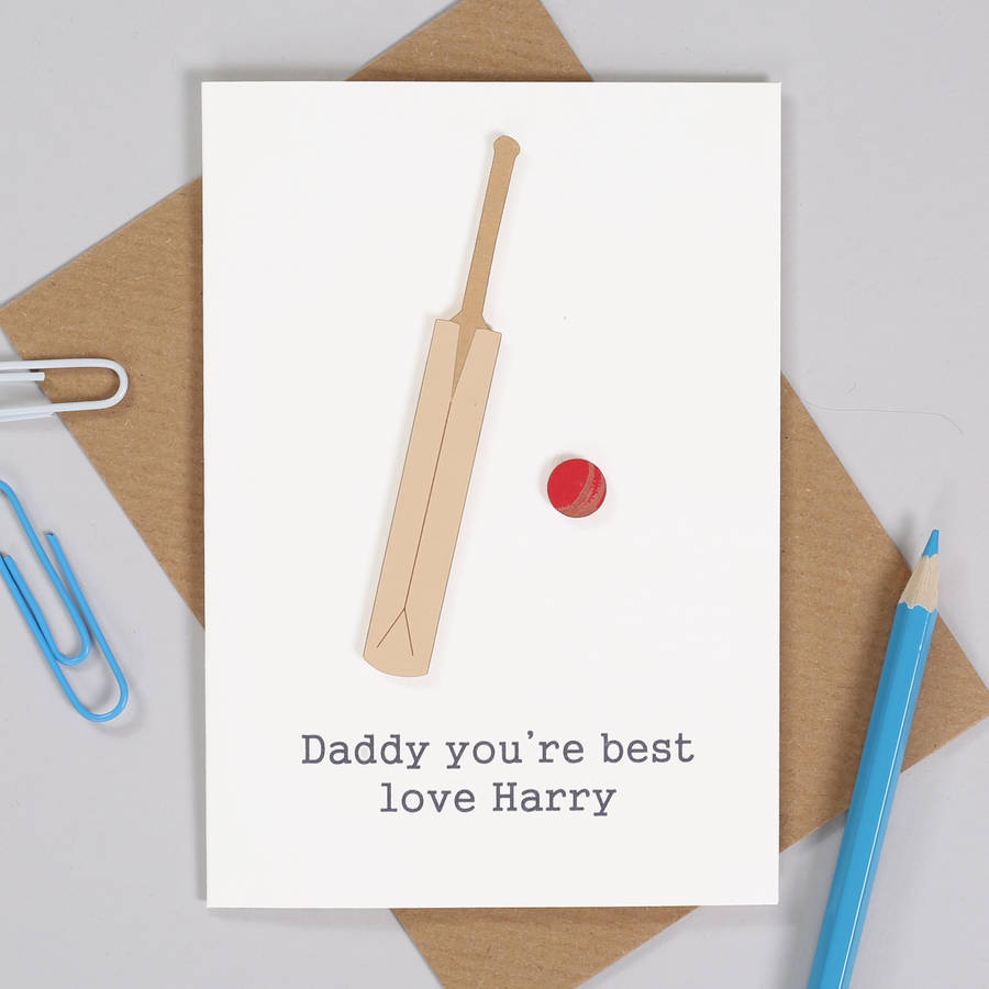 personalised birthday cricket card for him by bombus ...
