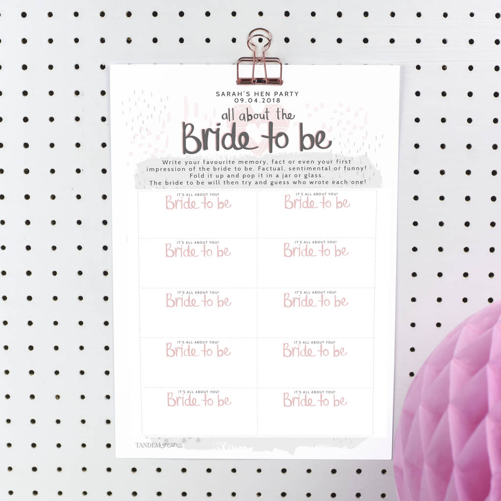 Hen Party Games Printable