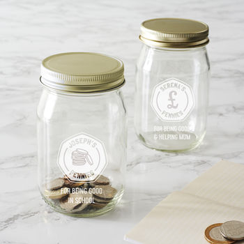 Personalised Money Jar For Kids By Becky Broome | notonthehighstreet.com