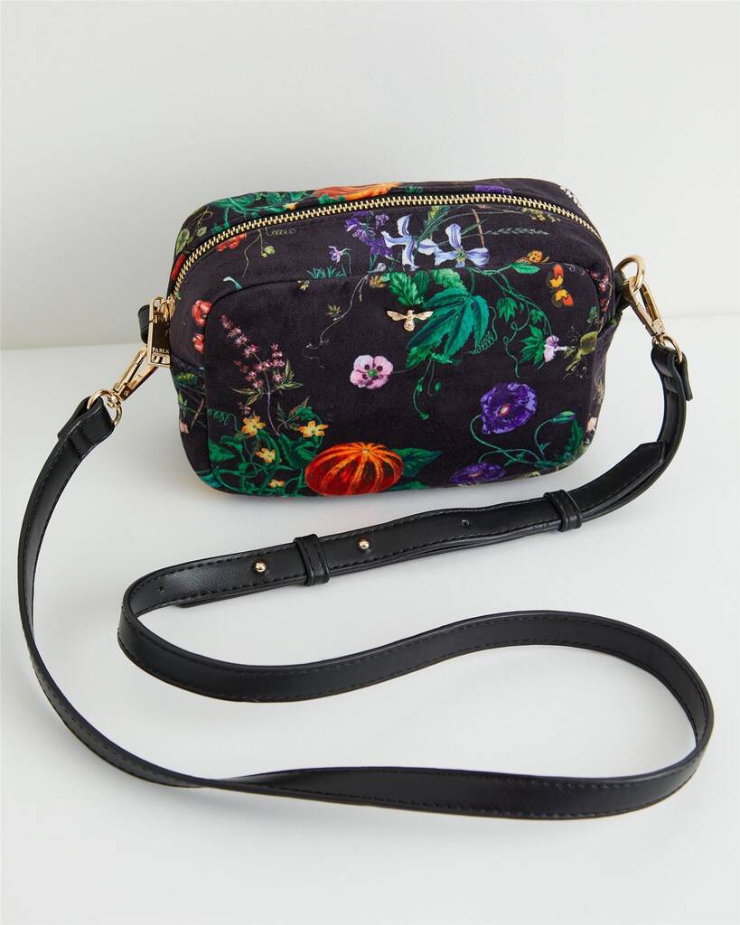 Botanical Velvet Camera Bag By Fable England | notonthehighstreet.com