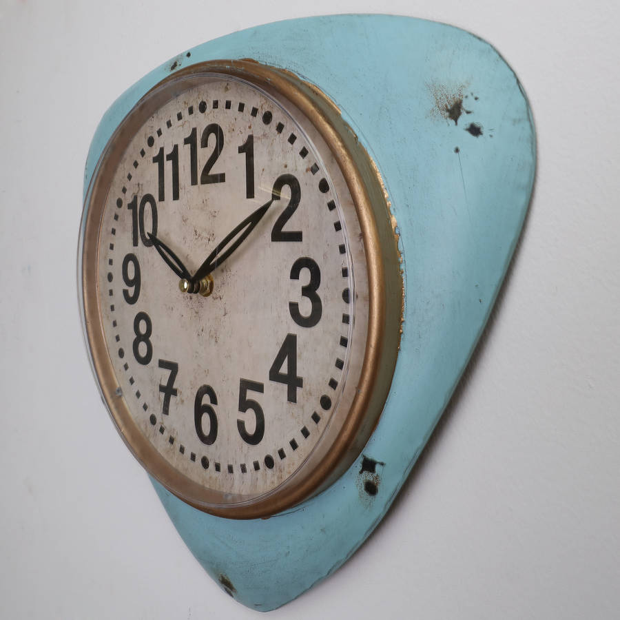 bright powder blue wall clock by dibor | notonthehighstreet.com