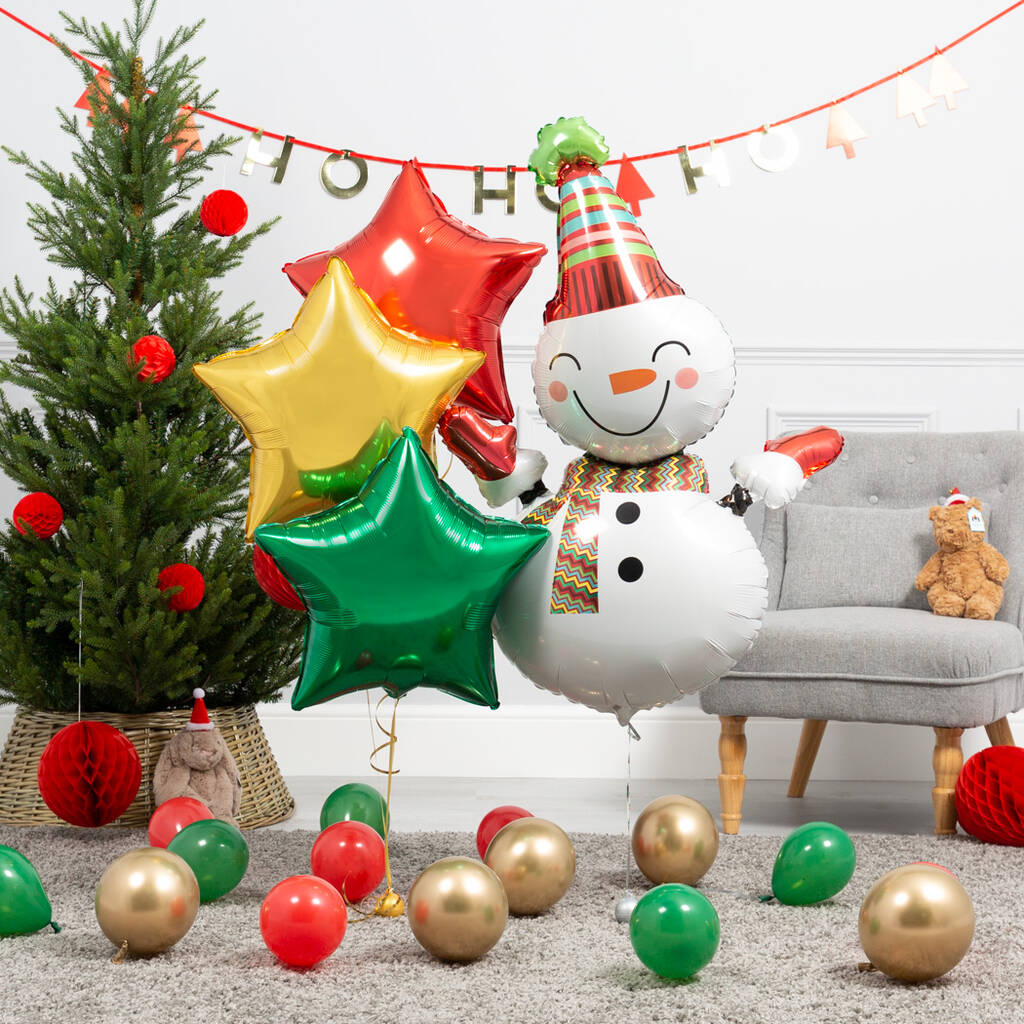 Inflated Jolly Snowman Christmas Mini Package By Bubblegum Balloons ...