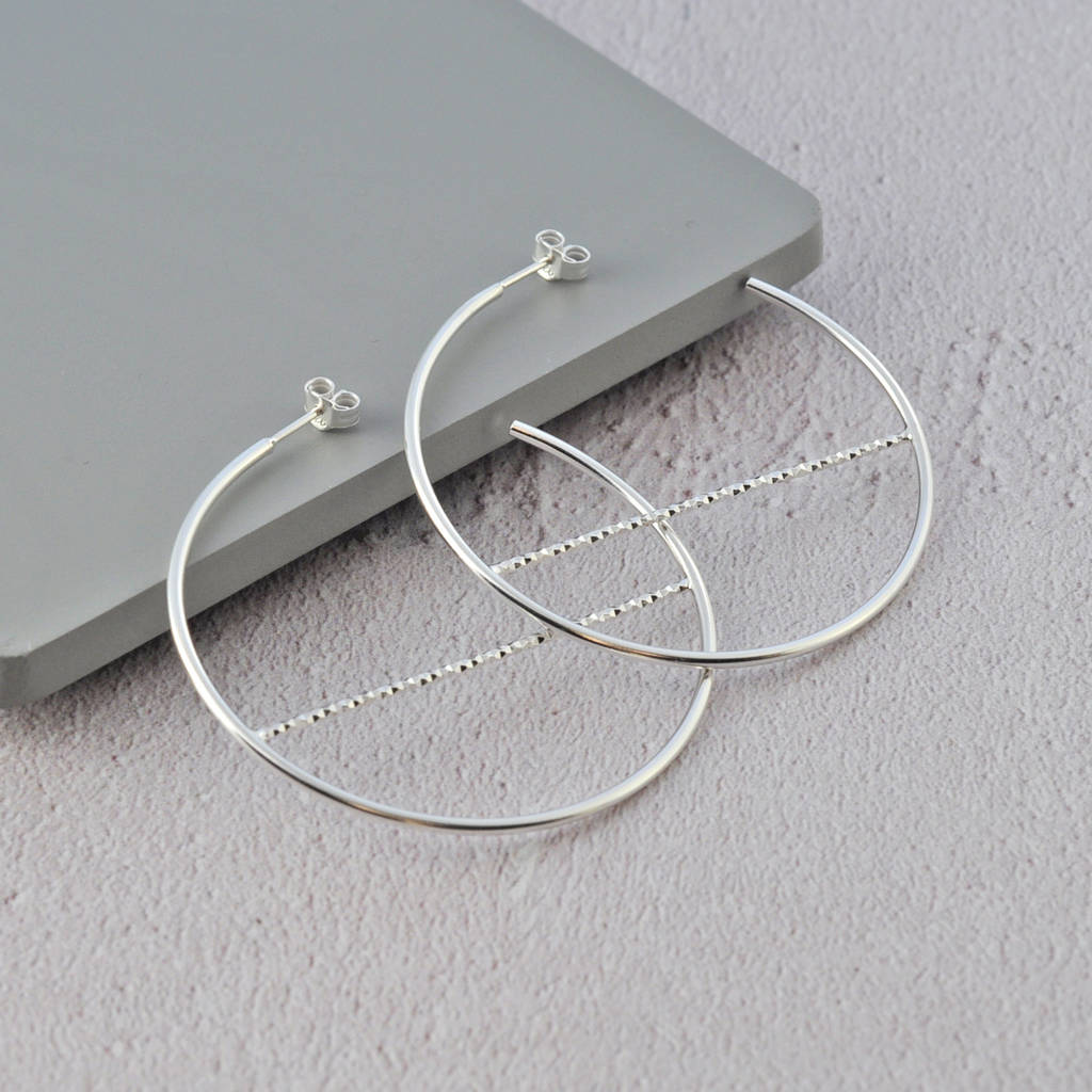 Faceted Bar Geometric Hoop Earrings By Marion Made Jewellery ...