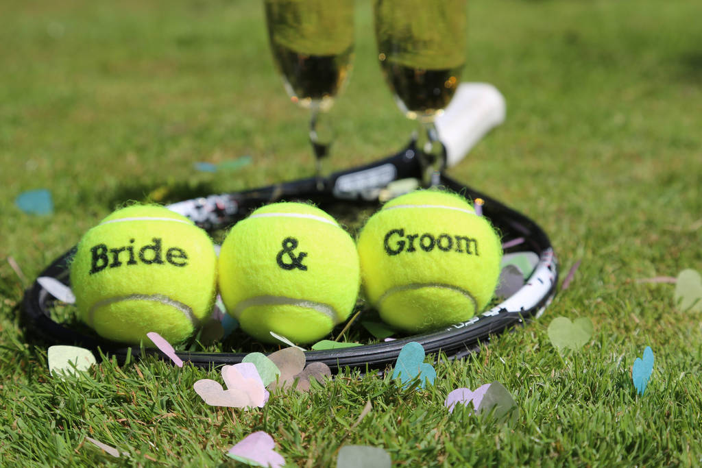 customised wedding themed tennis balls by price of bath ...