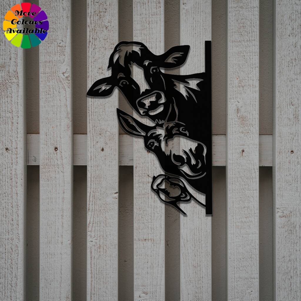 Rusty Peaking Farm Animals Metal Decor Garden Gift By Duke Craft ...