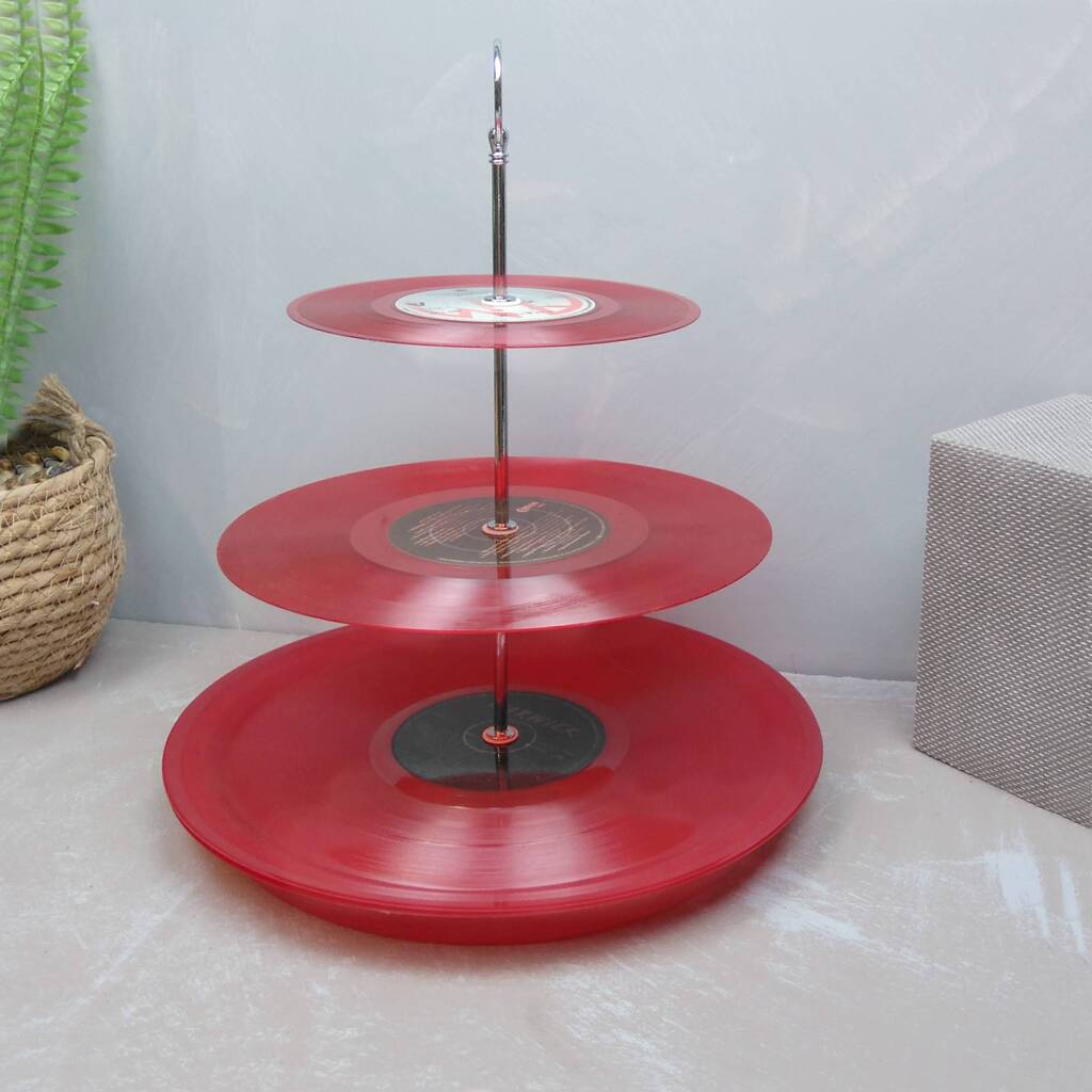 Three Tier Vinyl Record Cake Stand By Vinyl Village ...