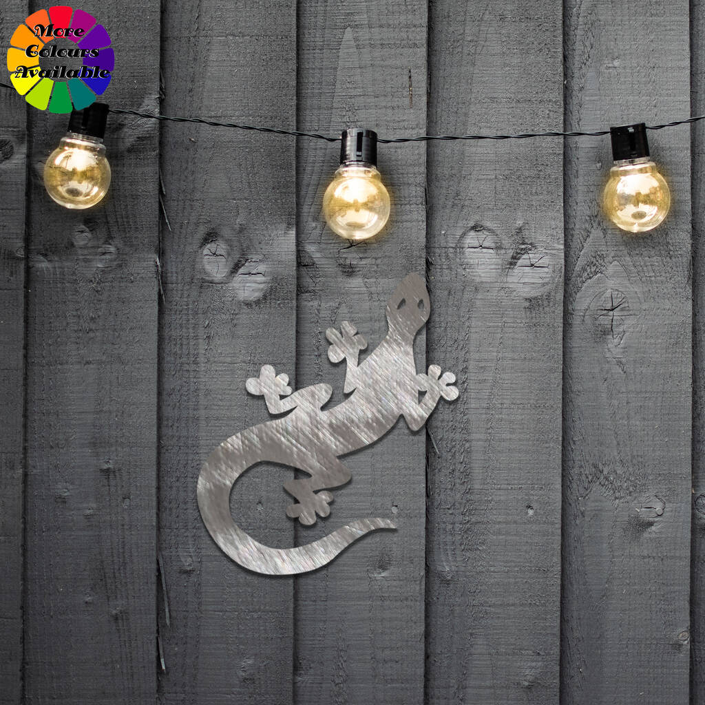 Garden Wall Sculpture Metal Gecko Lizard Art By Duke Craft ...
