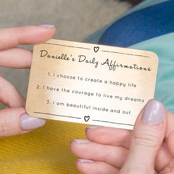 Personalised Daily Affirmations Wallet Keepsake Card By Ellie Ellie ...