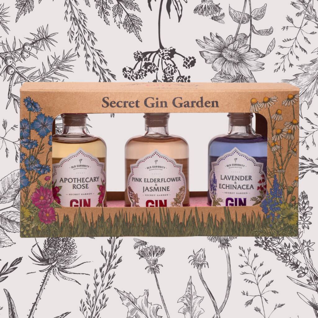 Gin Miniature Gift Set By Secret Garden Distillery | notonthehighstreet.com
