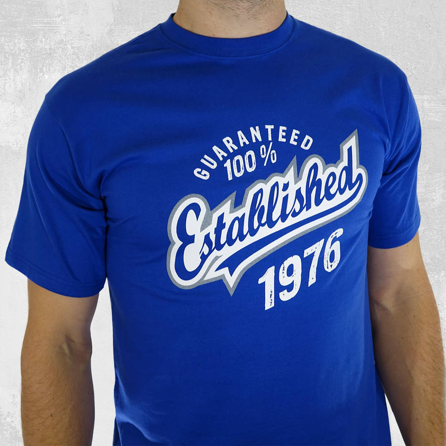 'established' birthday t shirt years 1998 to 1963 by good time gifts ...