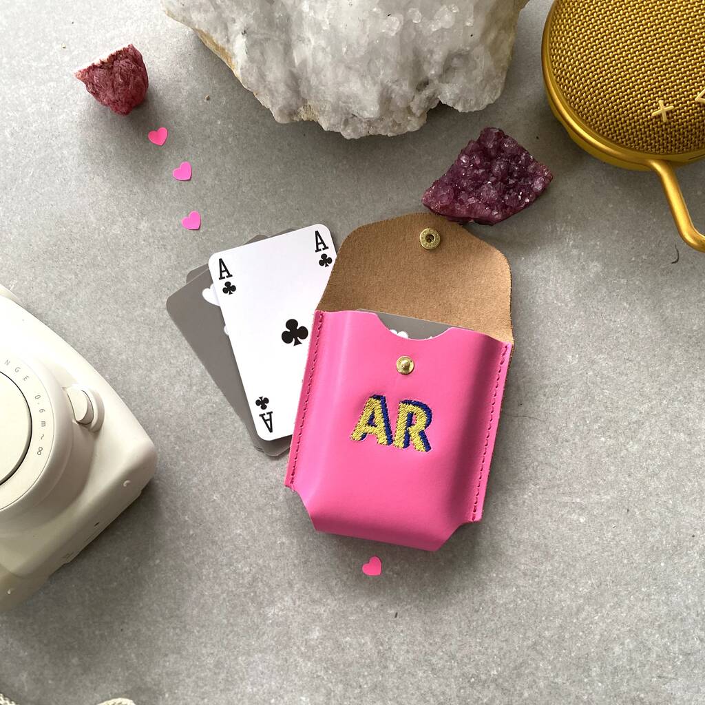 Shadow Lettering Embroidered Leather Playing Cards Case By Undercover ...