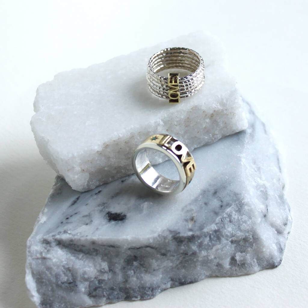 Love Rocks Turquoise Silver Spinning Ring By Charlotte's Web Jewellery ...