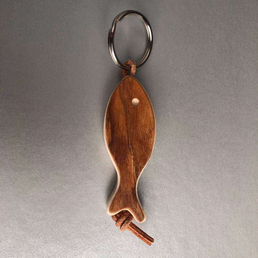 handmade maple wood fish key ring by nest | notonthehighstreet.com