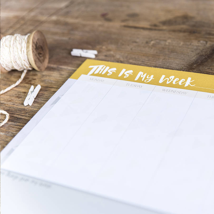 a4 weekly planner desk pad 'this is my week' by i am nat ...