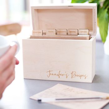 Personalised Modern Wooden Recipe Box By Clouds And Currents ...