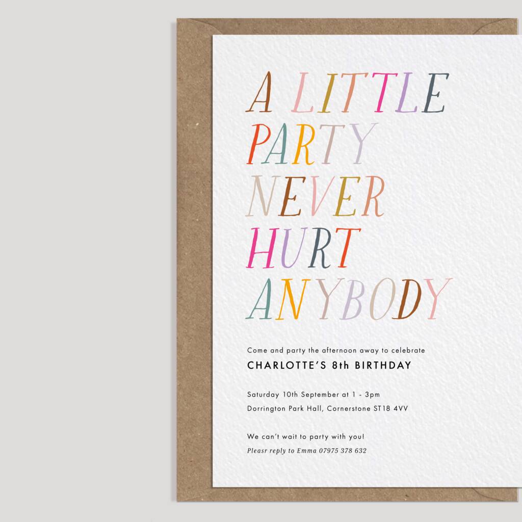 A Little Party Birthday Invitations By Moaglea | notonthehighstreet.com