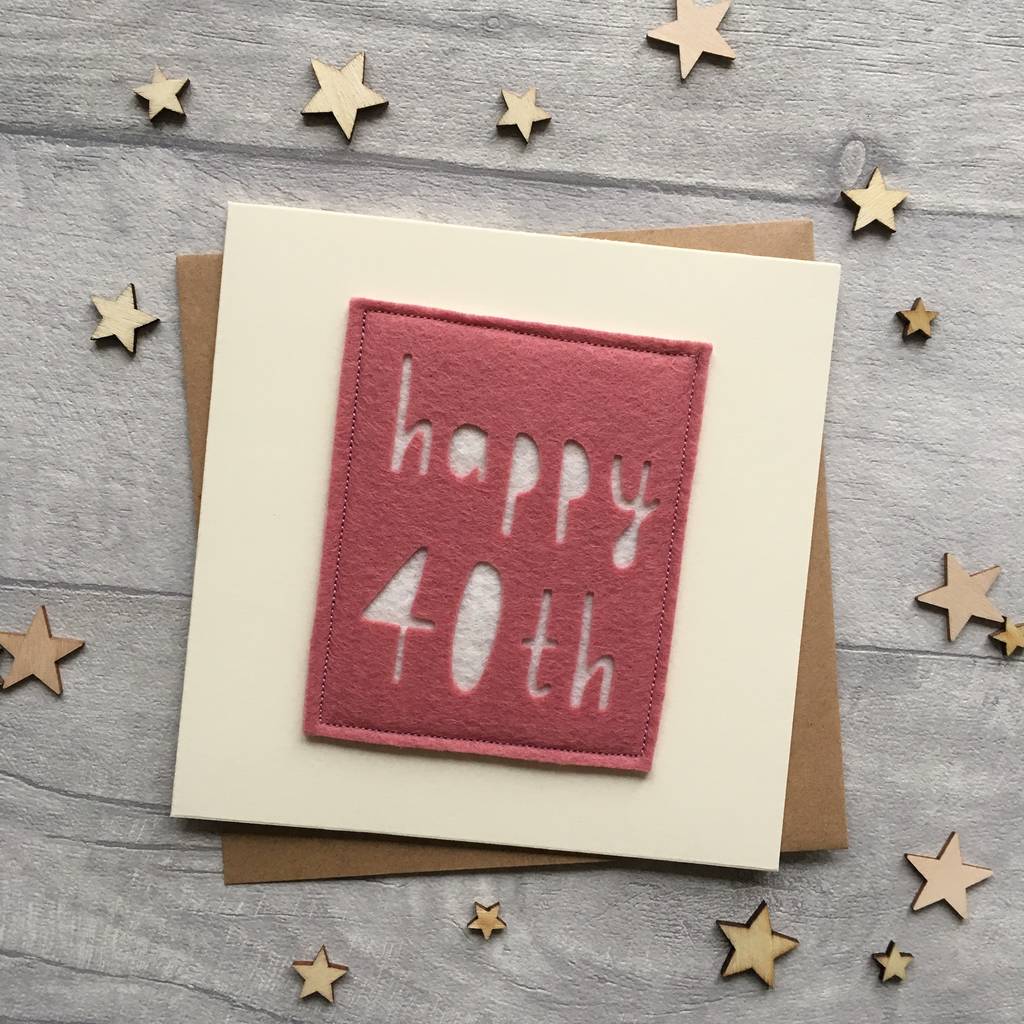 happy 40th birthday milestone card by alphabet bespoke creations ...