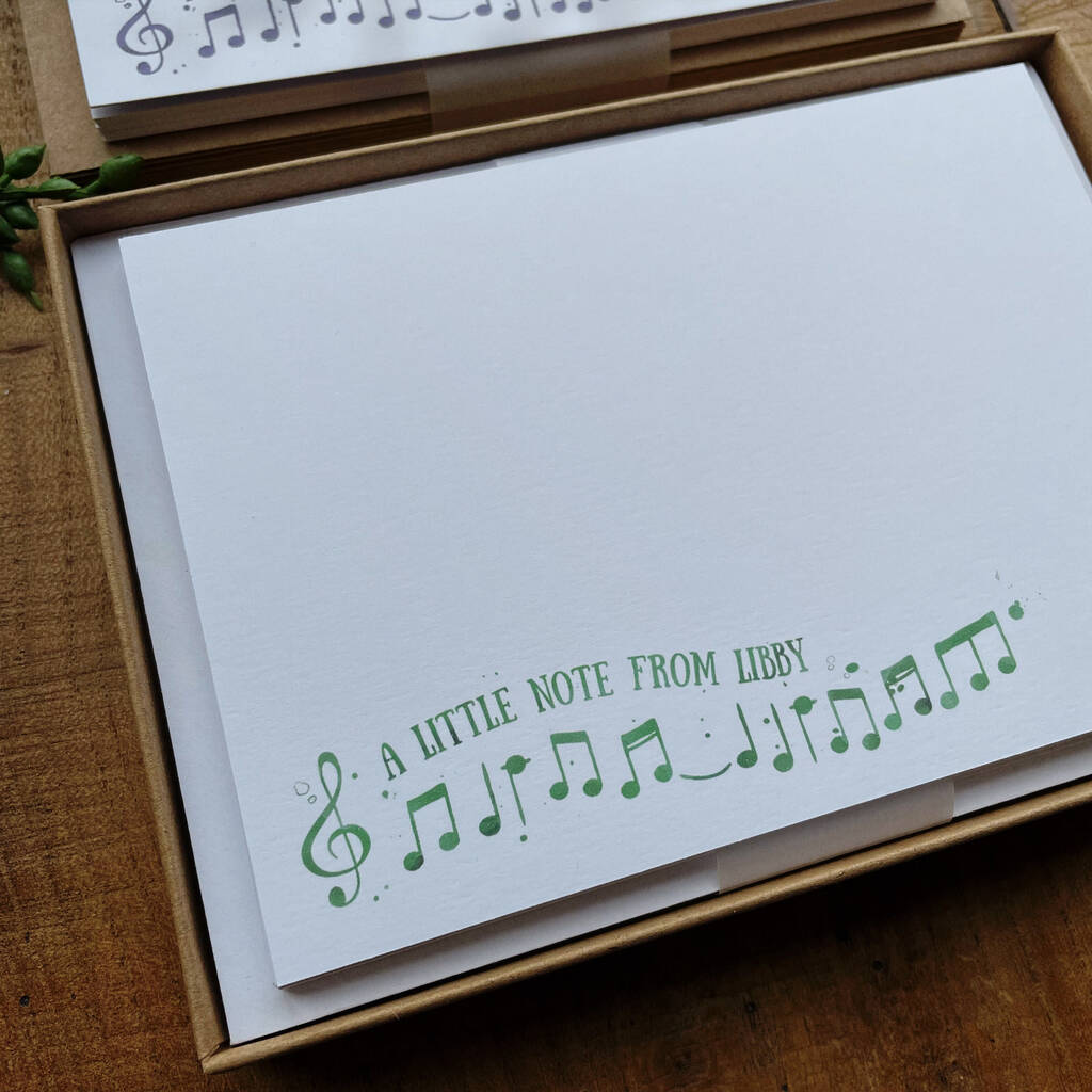 Musical Notes Personalised Note Cards By Lunella | notonthehighstreet.com