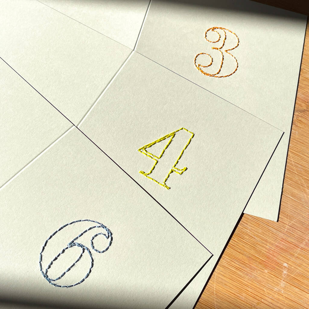 'Number' Personalised Hand Embroidered Card By Lucy Ganley Studio