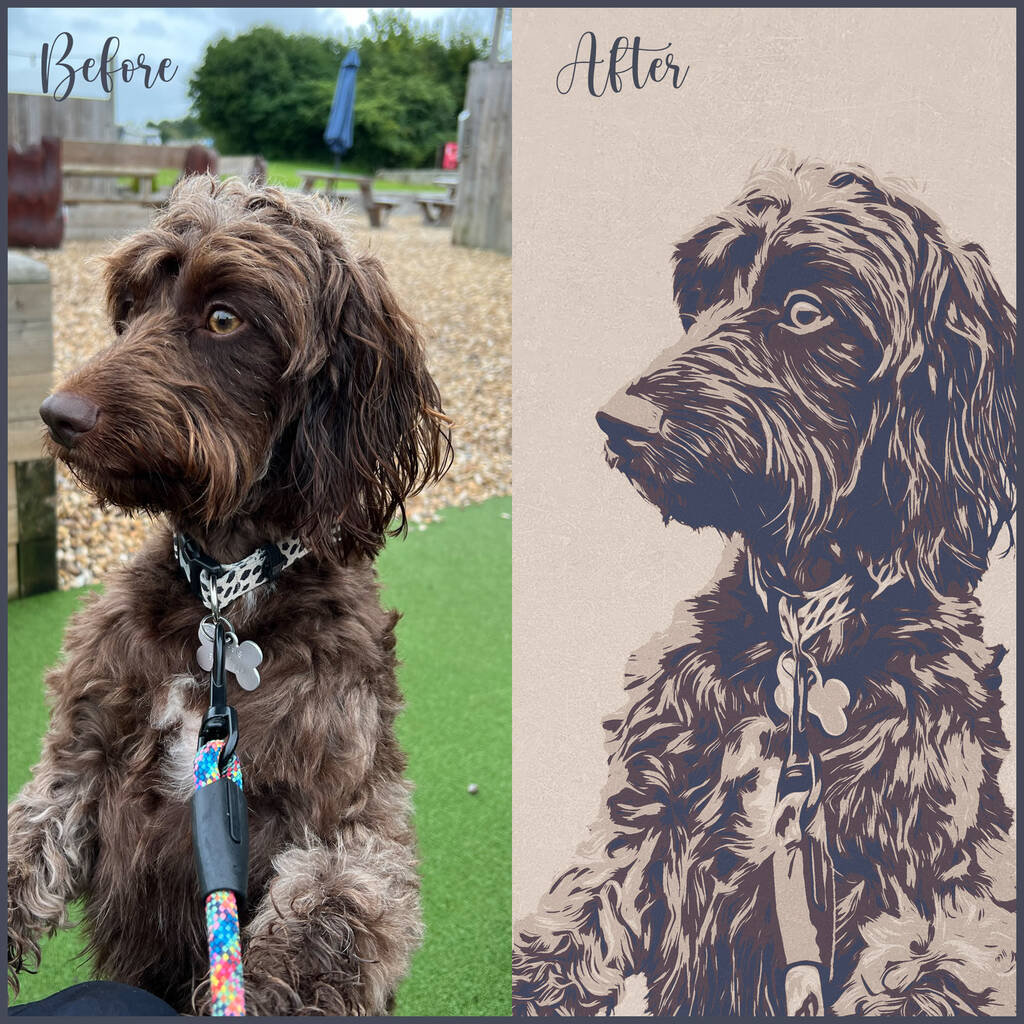 Personalised Pet Dog Portrait Print By Hope and Love